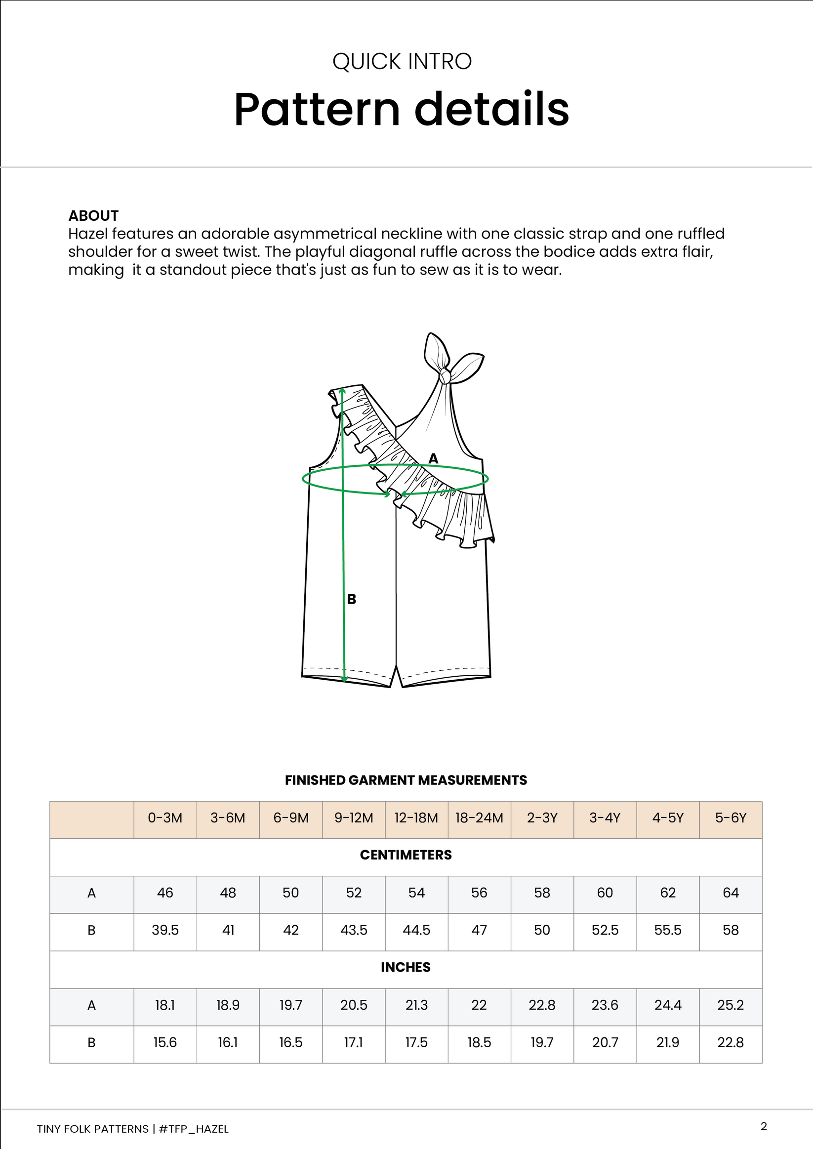 Hazel Romper Sewing Pattern – Tiny Folk Patterns